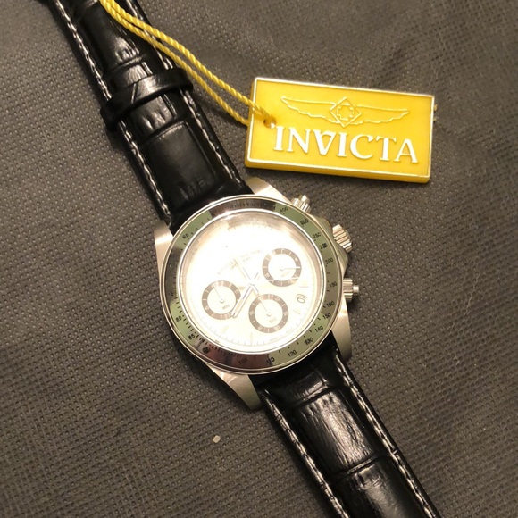 Invicta | Accessories | New Mens Black Leather Invicta Watch | Poshmark